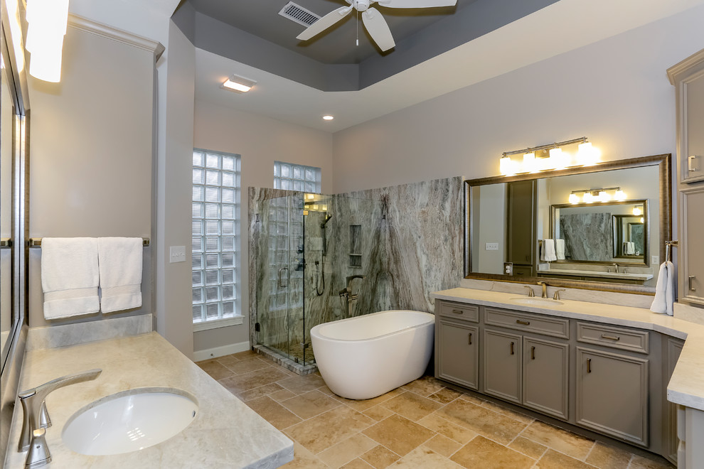 Master Bath with elements of natural stone - Modern - Bathroom ...
