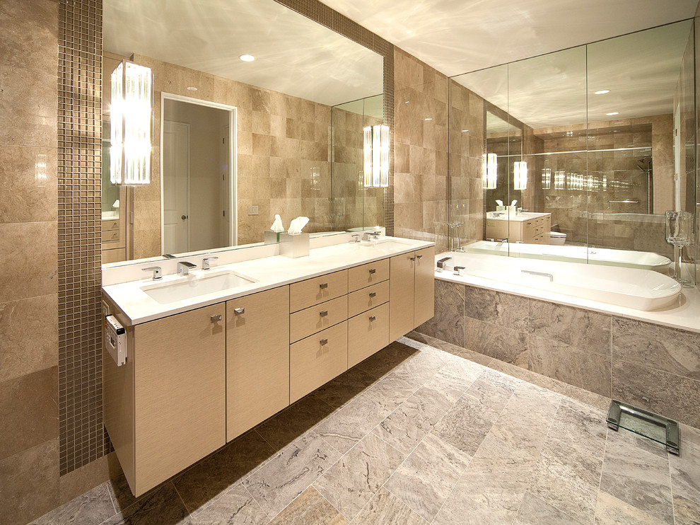 Master Bath with His and Her Sinks - Contemporary - Bathroom - Houston ...