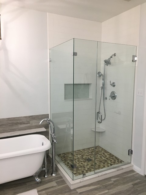 MASTER BATHROOM - Complete Remodel Free Standing Tub / Corner Subway Tile Show - Classique Chic ...