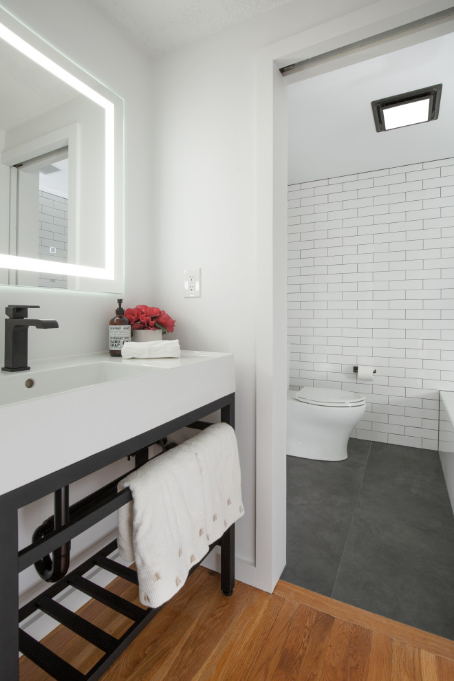 Cambridge Three-Bathroom Gut Remodel - Contemporary - Bathroom - Boston - by Gold Beech ...