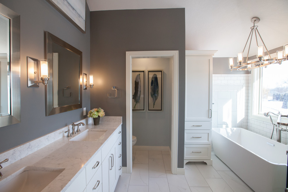 Master Bathroom Remodel from Traditional to Classic Transitional ...