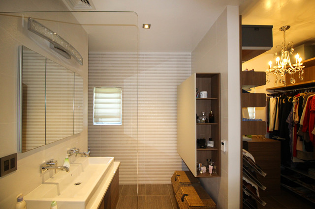 Master Bathroom Walk-in Closet Merge - Modern - Bathroom - New York ...