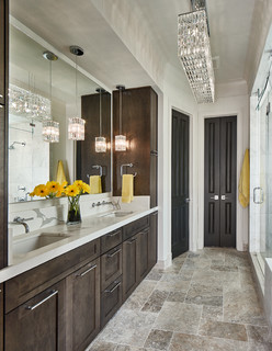 Master tub to enlarged shower conversion - Transitional - Bathroom ...