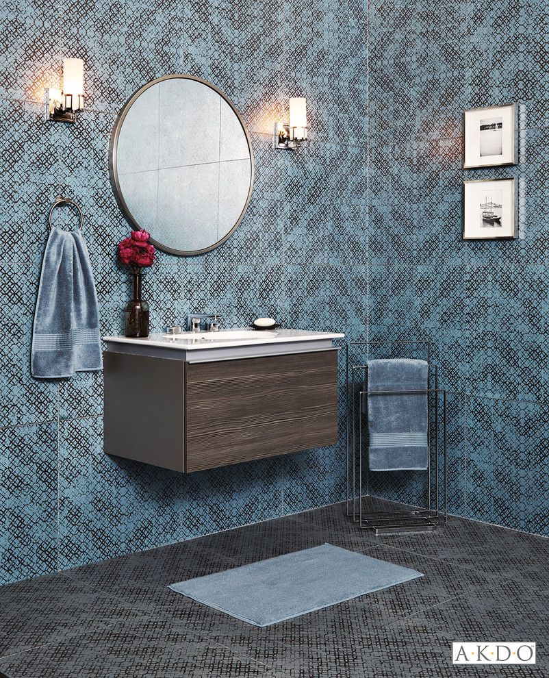 Metallic Blue Bathroom - Eclectic - Bathroom - San Francisco - by ...
