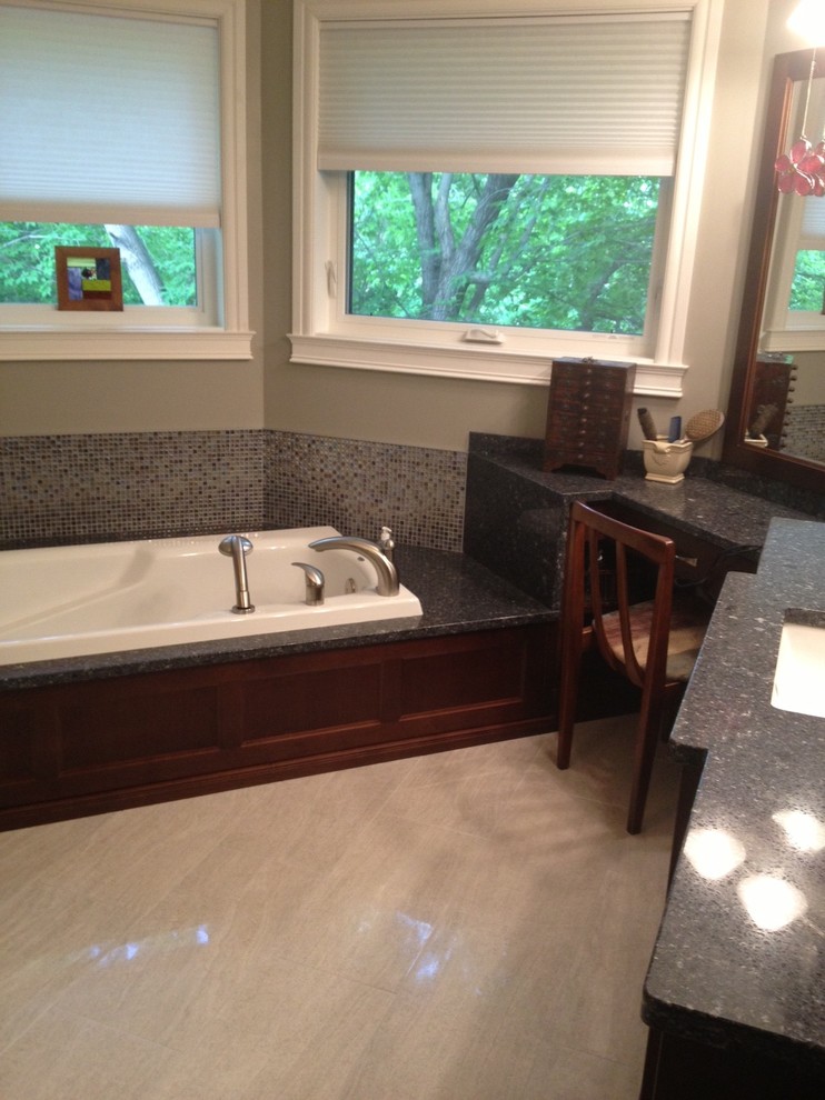 Mitered Waterfall Countertop - Traditional - Bathroom - Edmonton - by ...