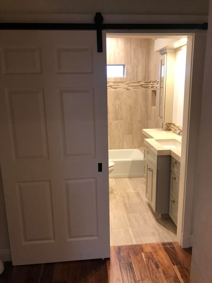 Modern Bathroom Remodel With Sliding Doors - Modern - Bathroom ...