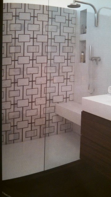 Modern Carrara Shower Mosaic - Moderne - Salle de Bain - New York - par ...