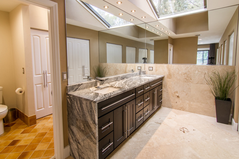 Modern Kitchen Viscon White Granite Waterfall Counters - Modern ...