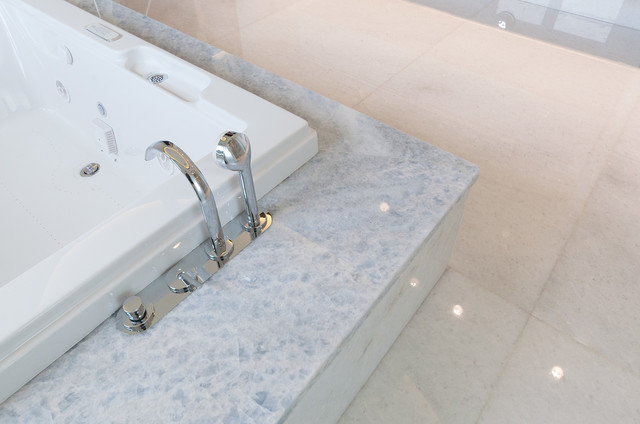 Modern Mosa White Marble Home - Contemporary - Bathroom - Miami - by ...