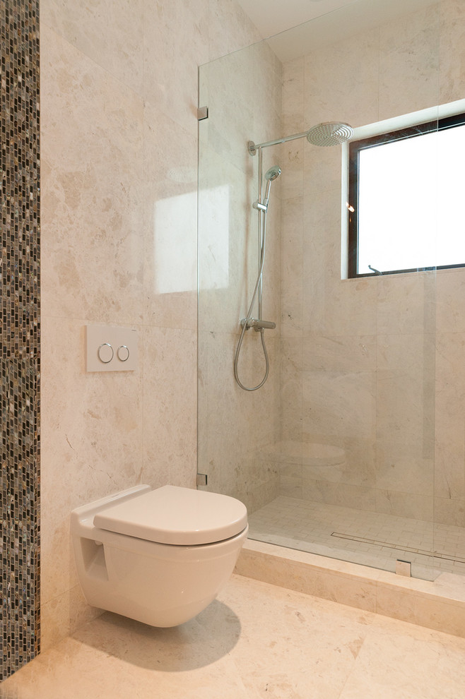 Modern Mosa White Marble Home - Contemporary - Bathroom - Miami - by ...