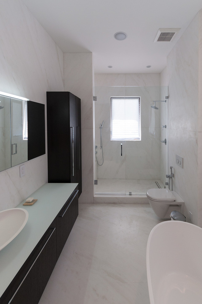 Modern Mosa White Marble Home - Contemporary - Bathroom - Miami - by ...