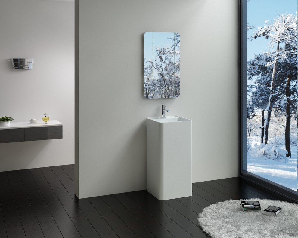 Modern Square Shaped Stone Resin Freestanding Sink - SB-03 - Matte or ...
