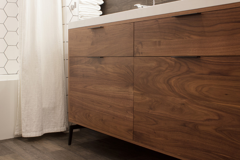Modern Walnut Vanity - Modern - Bathroom - New York - by Rylex Custom ...