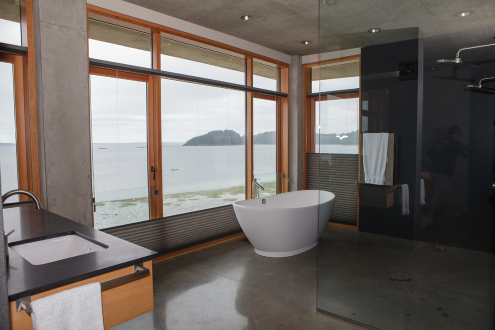 Modern Waterfront - Contemporary - Bathroom - Seattle - by Creative Stoneworks Inc | Houzz