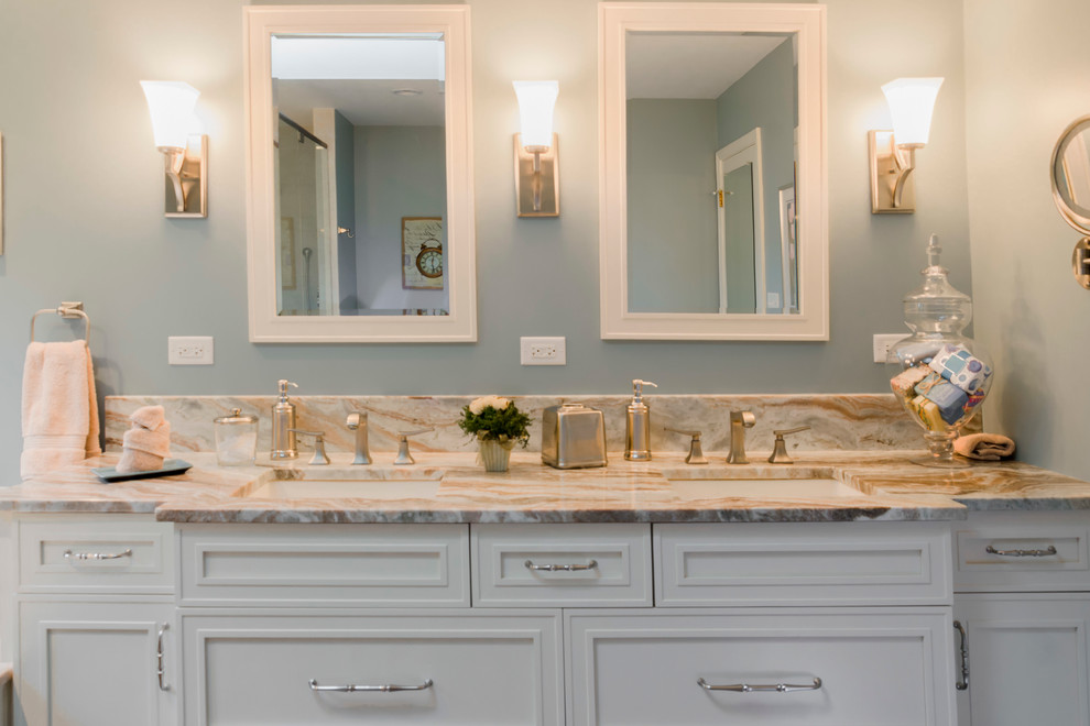 Naperville Master Bath with Crisp Transitional Styling - Transitional ...