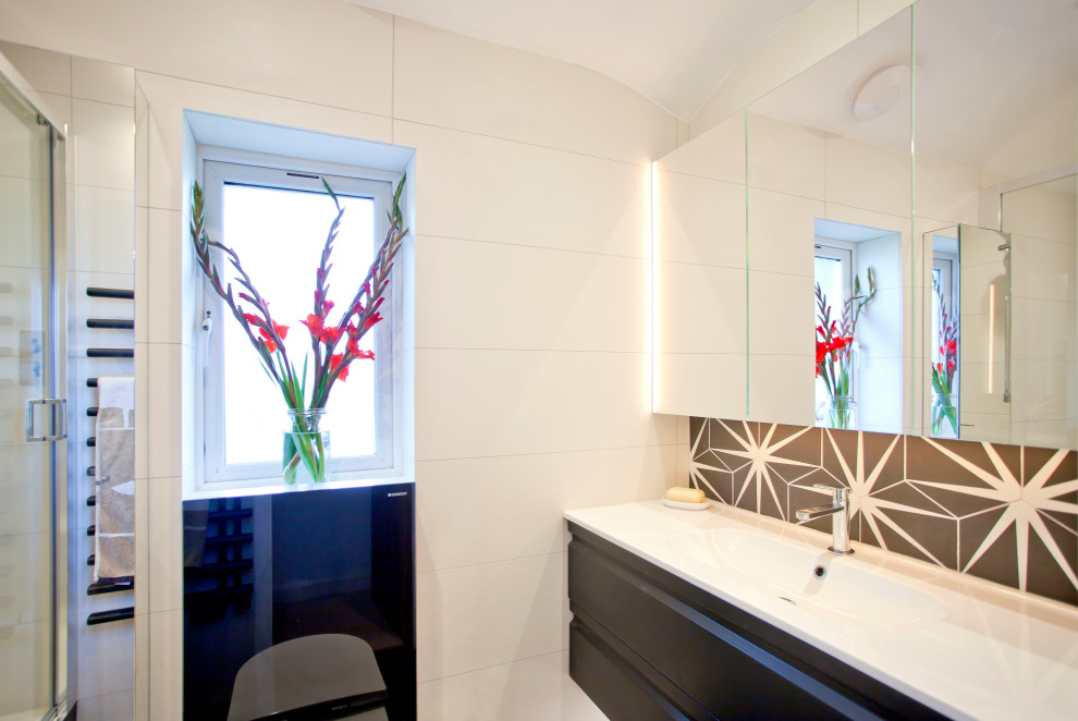 Narrow shower room with good storage - Modern - Bathroom - Oxfordshire ...