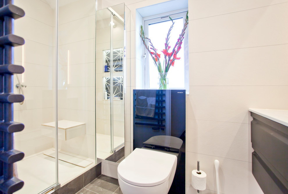 Narrow shower room with good storage - Modern - Bathroom - Oxfordshire ...