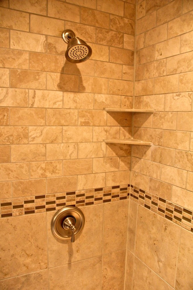Natural stone walk in shower - Traditional - Bathroom - Milwaukee - by ...