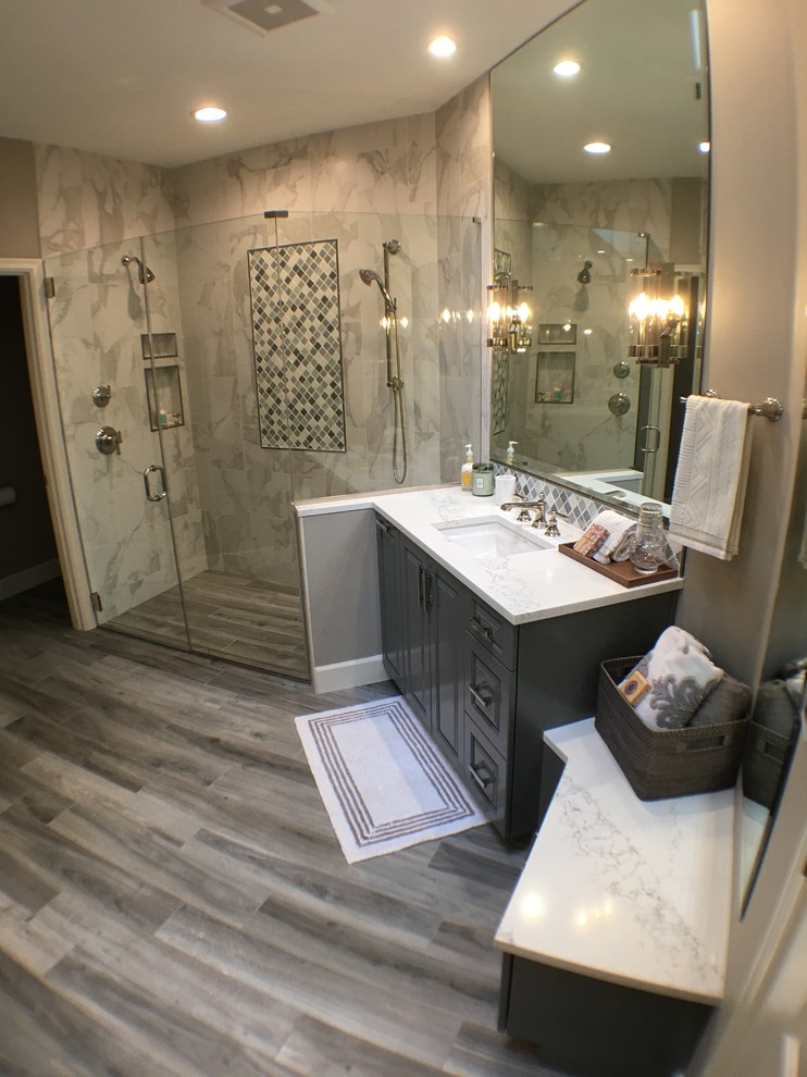 Navigating an awkward bathroom layout - Transitional - Bathroom ...