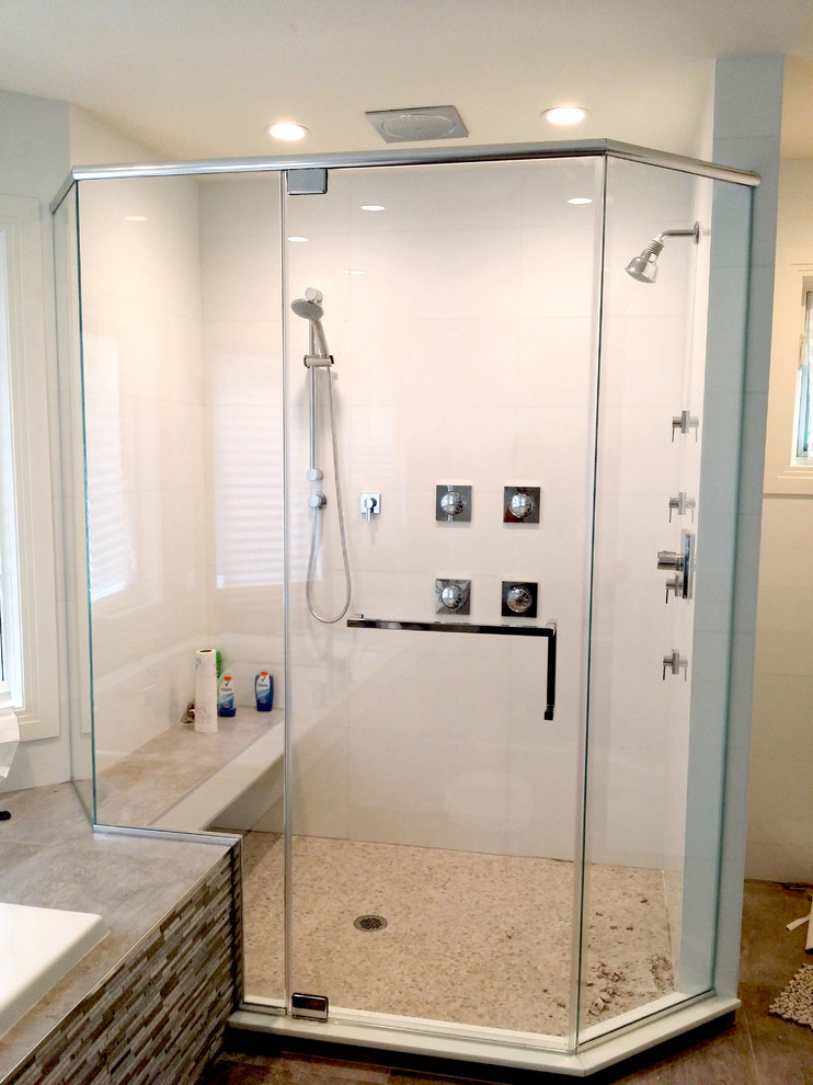 Neo Angle Shower Door Modern Bathroom New York By Clear View