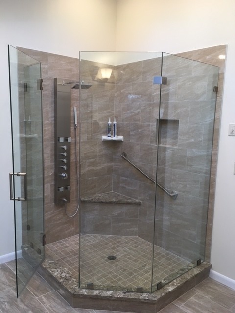 Neo-angle Shower Enclosure - Bathroom - New York - by Monroe Glass ...