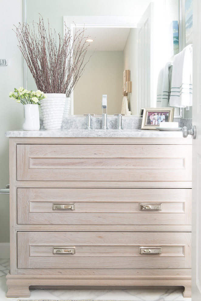 Neutral Beach Style Bathroom Single Three Drawer Vanity - Beach Style ...