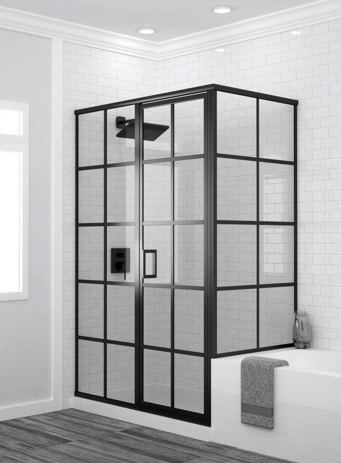 New Collection Custom Shower Enclosure in Black Matte Framing ...