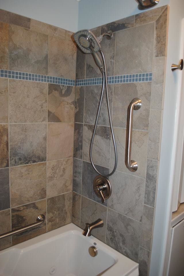 New Tile Tub Surround, Jetted Tub - Traditional - Bathroom - Other - by ...
