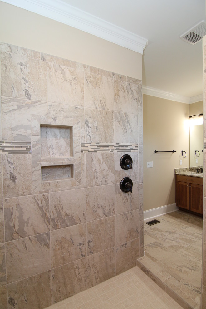 No Door Shower Layout - Transitional - Bathroom - Raleigh - by Stanton ...