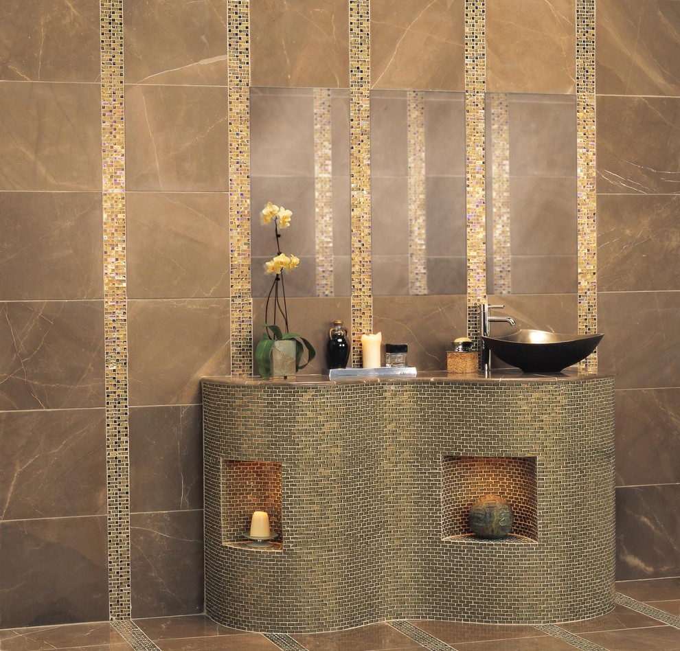 Oceanside Glasstile Facets Bath - Contemporary - Bathroom - San Diego ...