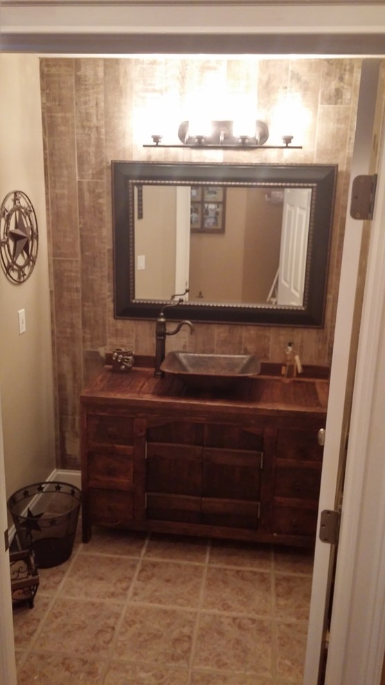 Old world western half bath - Rustic - Bathroom - Orlando | Houzz