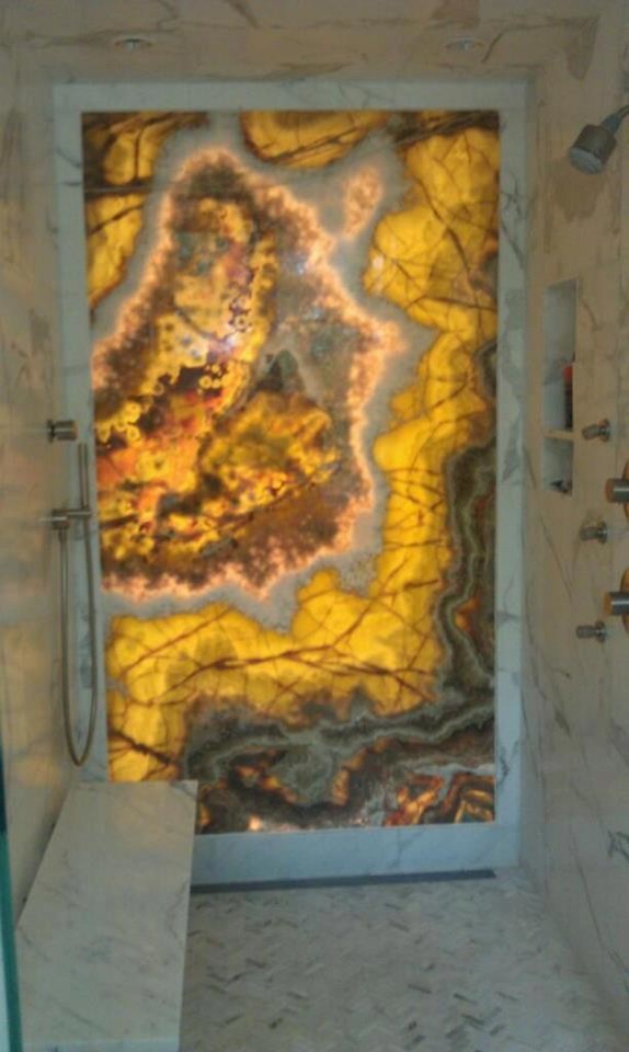 Onyx Shower Wall - Backlit - Modern - Bathroom - Atlanta - by ...