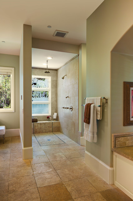 Open Faced Walk-In Shower - Moderne - Salle de Bain - Orange County ...