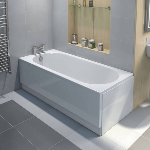 Orchard round edge single ended straight bath offer pack - Modern ...