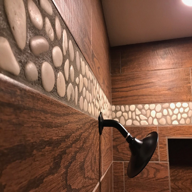 Shower Floor Tiles Beige Pebble Mosaic Tile (5 Sheets, 12x12") - No ...