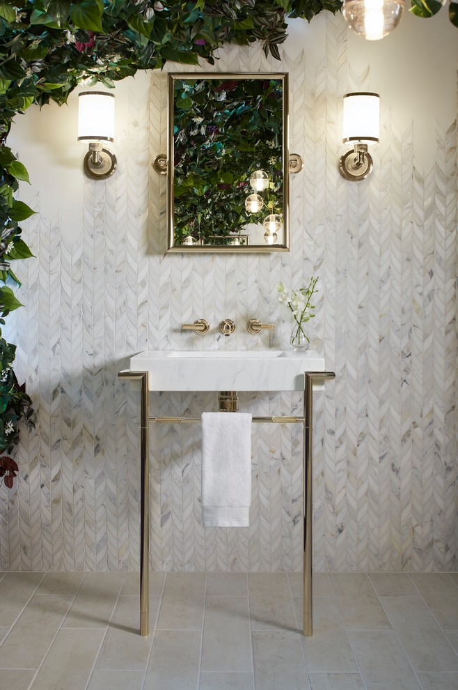 Pinna Paletta Console Table Legs with Towel Bar - Transitional ...