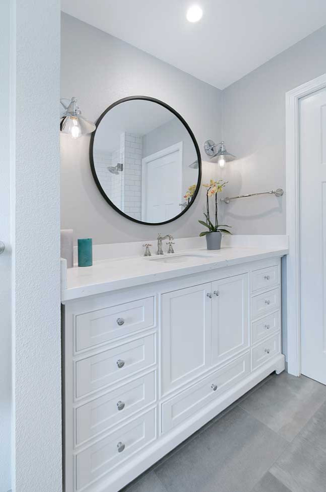 Custom All-White Vanity - Transitional - Bathroom - San Francisco - by ...