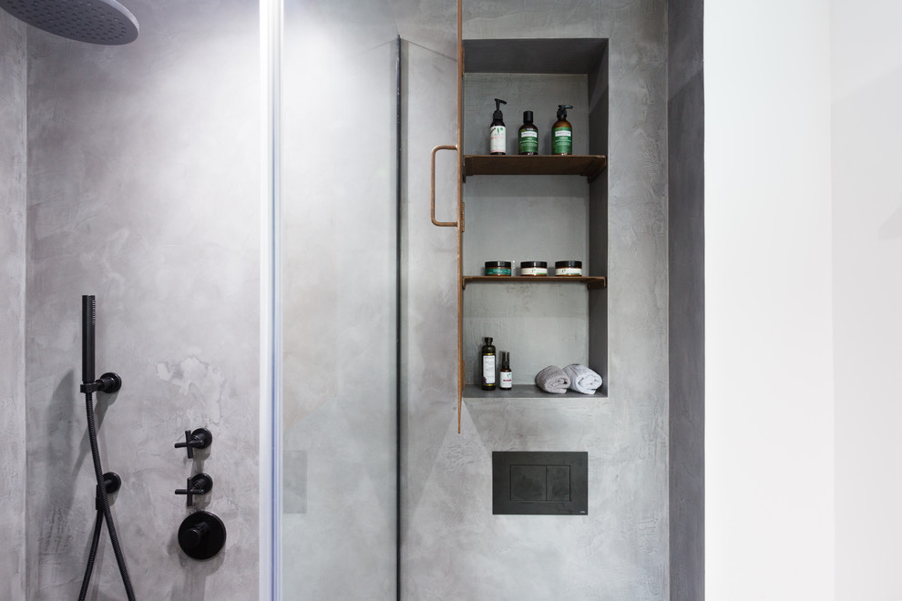 Polished concrete bathroom - Wapping, London E15 - Industrial ...