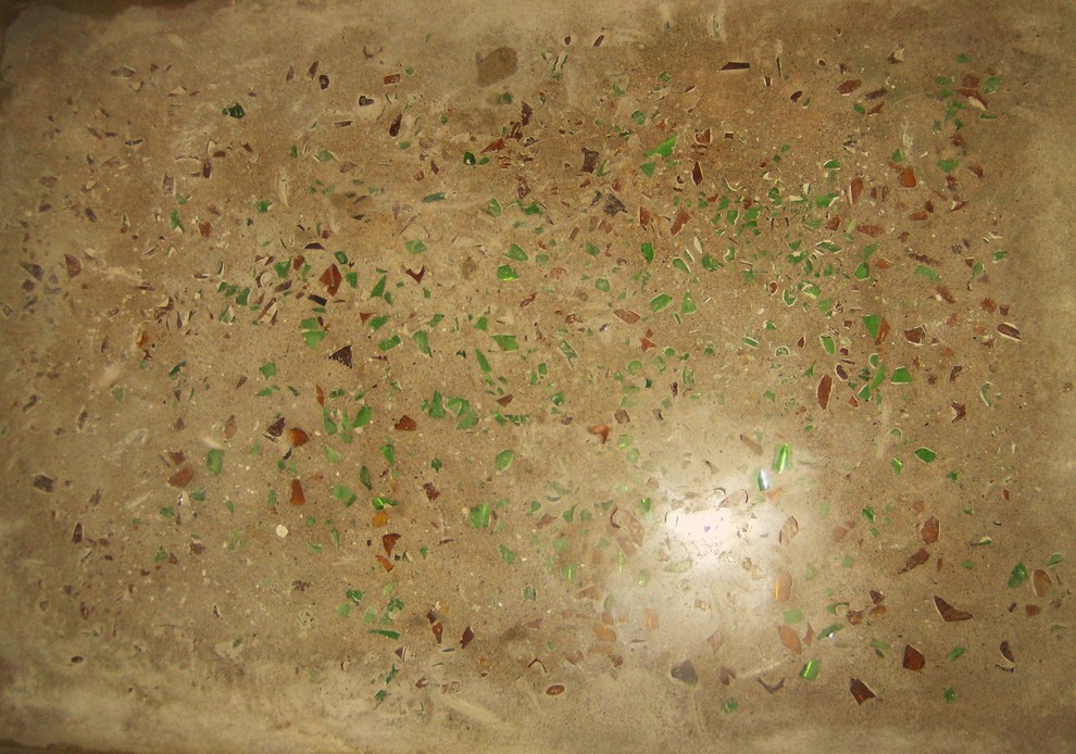 Polished Concrete with Glass Agregates - Contemporary - Bathroom ...