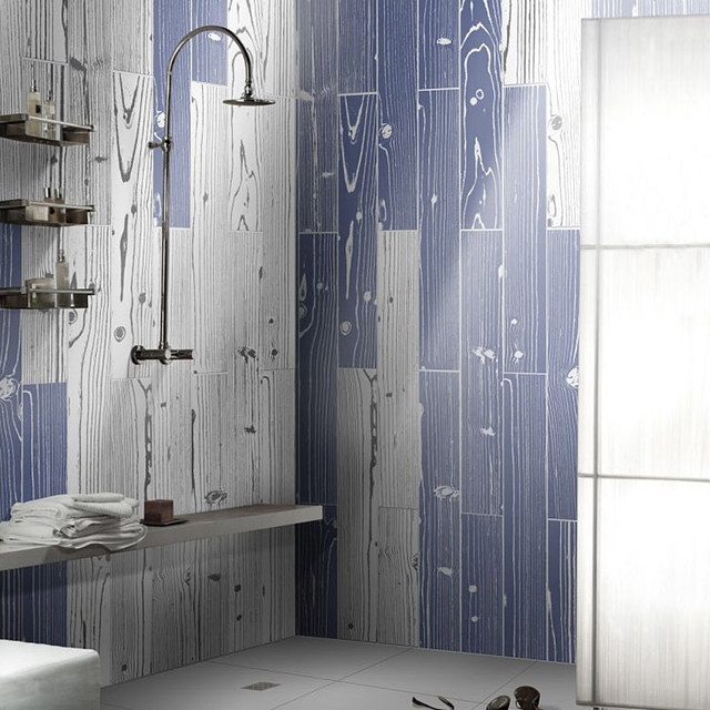 Pop-Art Wood Glazed porcelain tile - Contemporary - Bathroom - Miami ...