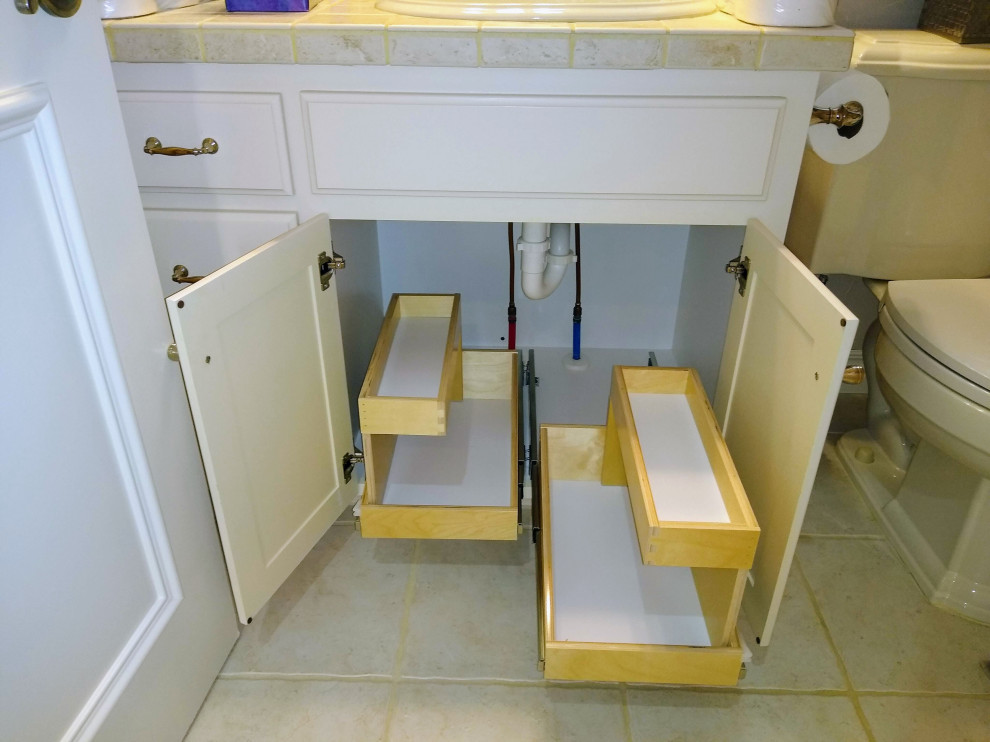 Pull outs shelves help in every area of their home - Modern - Bathroom ...
