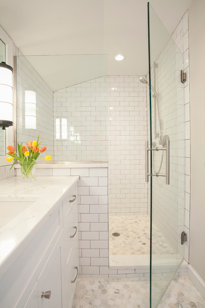 Quartz Counters, Threshold, Shower Seat - Eclectic - Bathroom ...