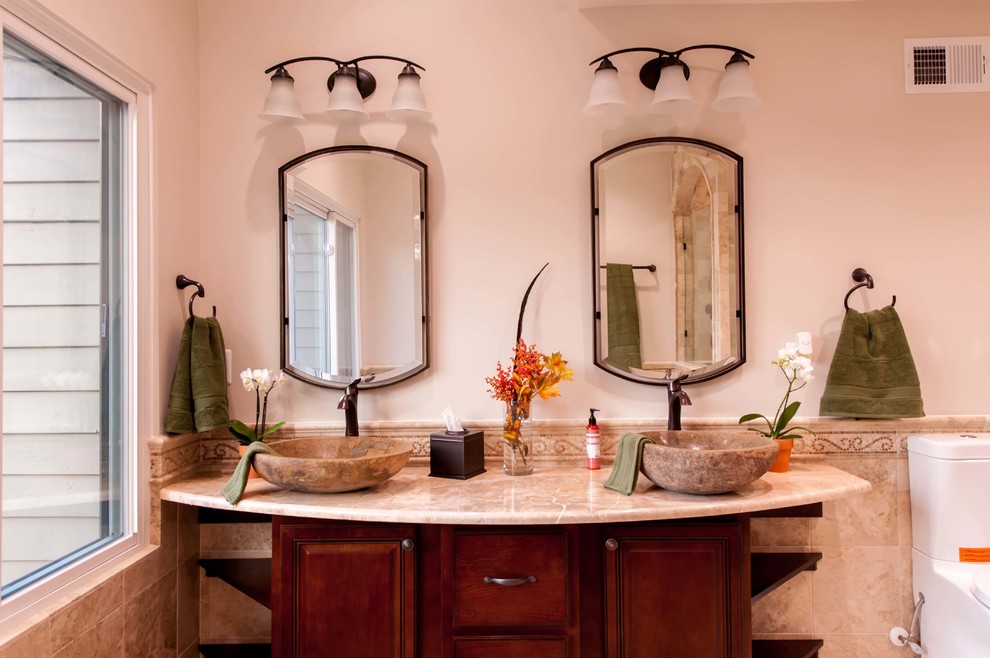 Roman-style Bath Adds Splendor to Reston Townhome - Traditional ...