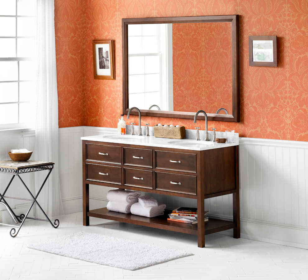 Ronbow Newcastle 60" Double Bathroom Vanity Set - Transitional ...