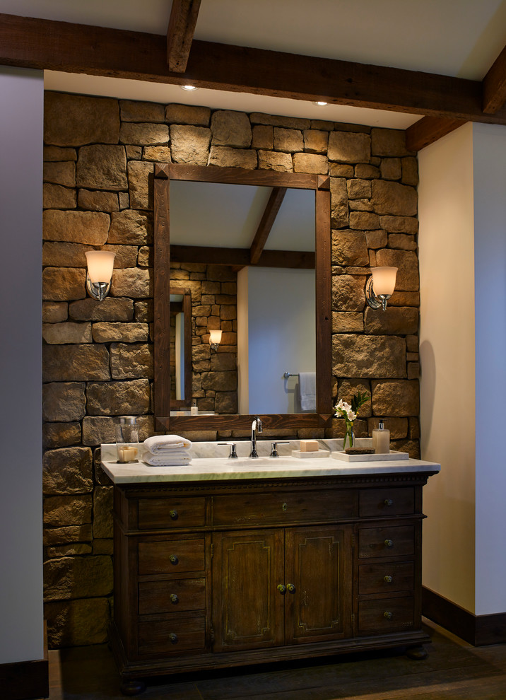 Rustic Stone Wall Bathroom - Rustic - Bathroom - San Diego - by ...