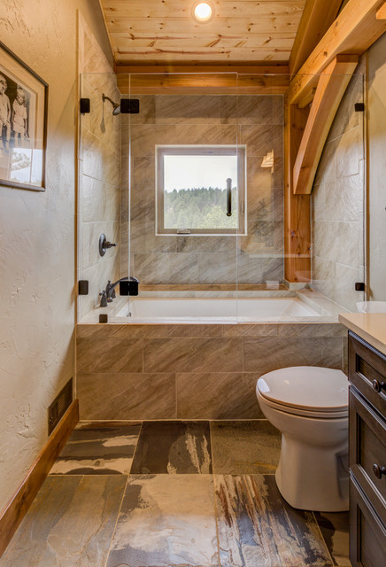 Rustic Timber-frame - Rustic - Bathroom - Denver - by Woodland Designs ...