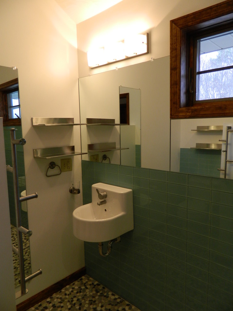 Sage Green Glass Tile Shower - Contemporary - Bathroom - Other - by ...