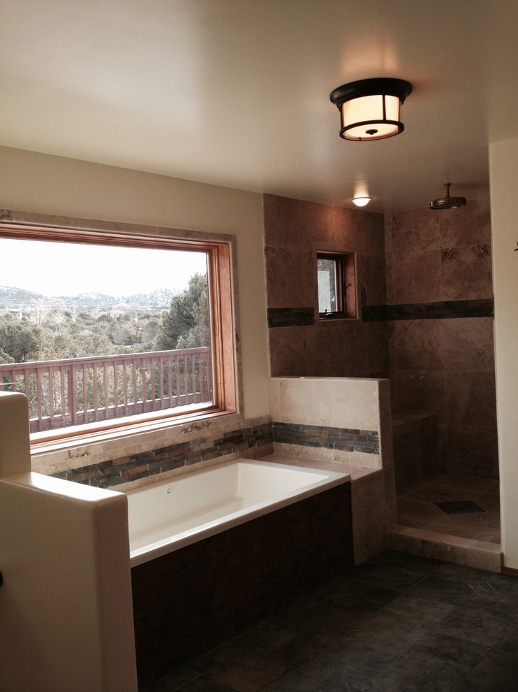 Santa Fe Master Bath - Southwestern - Bathroom - Houston - by Ducks in ...
