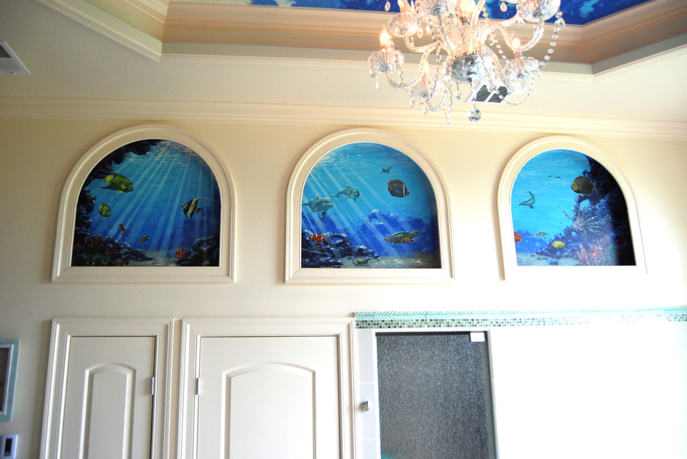 Sea Themed Murals in a Master Bathroom, hand-painted by Tom Taylor of ...