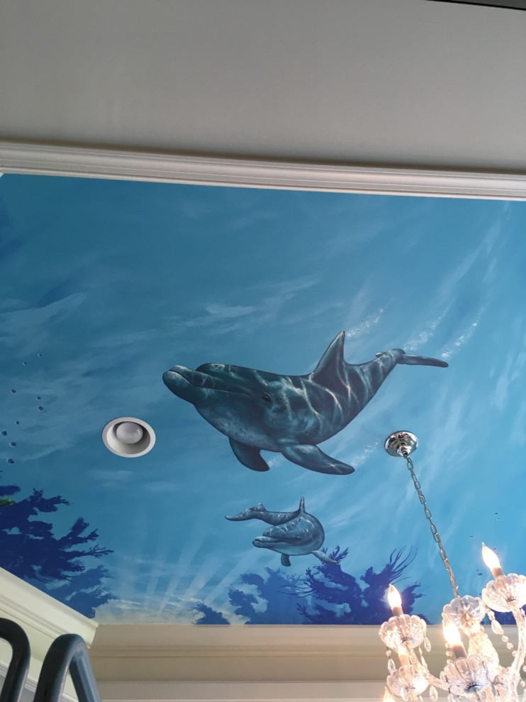 Sea Themed Murals in a Master Bathroom, hand-painted by Tom Taylor of ...